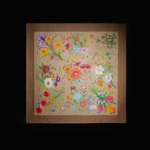 Gucci Printed Gg Wool Silk Shawl - Brown