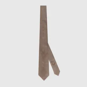 Gucci Horsebit Silk Jacquard Tie - Beige