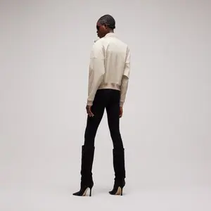 Gucci Silk Poplin Zip Jacket With Voluminous Shoulders - White