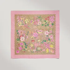 Gucci Printed Gg Silk Twill Carr - Pink