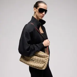 Gucci Gg Canvas Medium Crossbody Bag - Beige