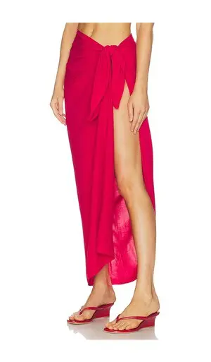 JUILLET Paiges Pareo Skirt - Raspberry Red