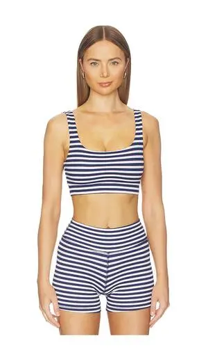 Strut This The Jolie Sports Bra In Navy - Navy Stripe