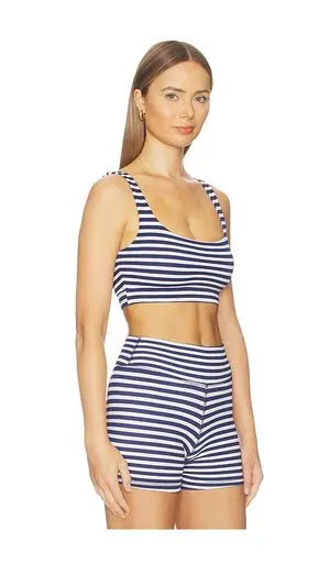 Strut This The Jolie Sports Bra In Navy - Navy Stripe