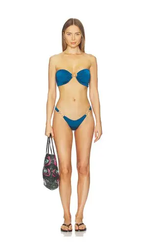 INDAH Bandeau Bikini Top With Gold Tone Hardware