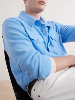 GOD'S TRUE CASHMERE Lagoon Cashmere Shirt - Blue