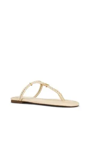 Schutz Cordelia Braided Flat Sandal - Egg Shell