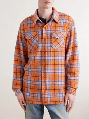 GOD'S TRUE CASHMERE Midnight Sun Checked Cashmere Shirt