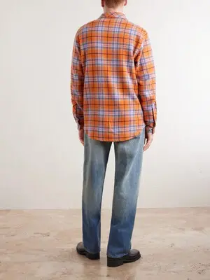GOD'S TRUE CASHMERE Midnight Sun Checked Cashmere Shirt