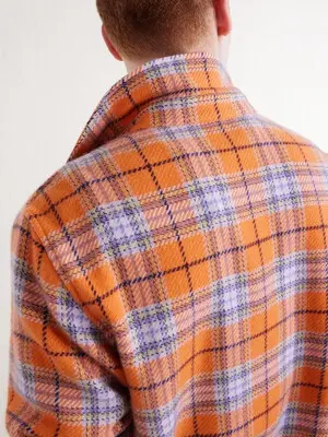 GOD'S TRUE CASHMERE Midnight Sun Checked Cashmere Shirt