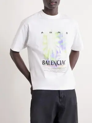 Balenciaga Oversized Printed Cotton-jersey T-shirt