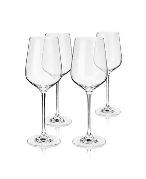 VISKI Reserve Inez Crystal Bordeaux Glasses, Set Of 4 - Clear