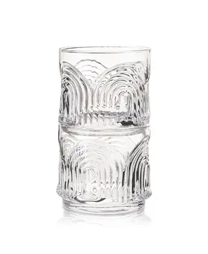 VISKI Deco Beau Crystal Lowball Tumblers, Set Of 2 - Clear
