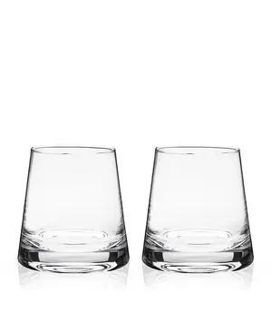 VISKI Burke Crystal Whiskey Glasses, Set Of 2 - Clear