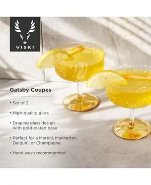 VISKI Deco Gatsby Coupes, Set Of 2