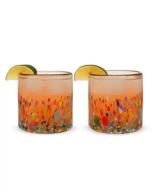 TWINE Segunda Vida Artistico Recycled Tumblers, Set Of 2 - Clear