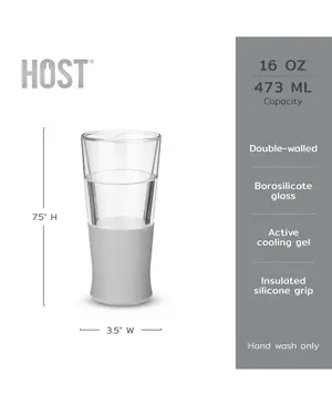 HOST Glass Freeze Beer Cooling Cup, Set Of 2