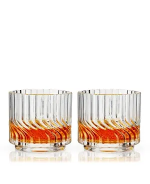 VISKI Zephyr Crystal Lowball Tumblers, Set Of 2