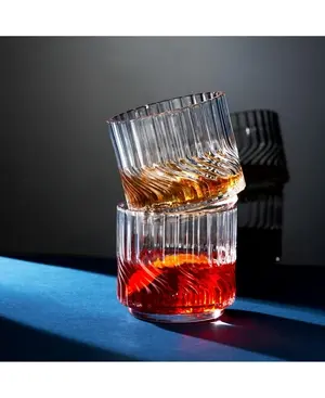 VISKI Zephyr Crystal Lowball Tumblers, Set Of 2