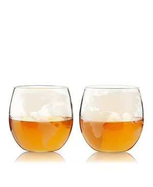 VISKI Globe Whiskey Tumblers, Set Of 2 - Clear