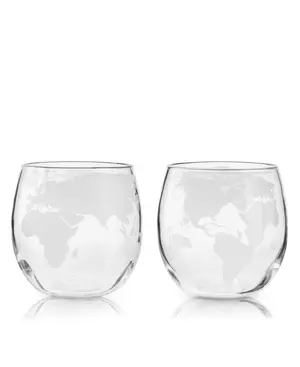 VISKI Globe Whiskey Tumblers, Set Of 2