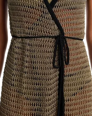 Staud Spritz Wrap Dress Swim Cover-up - Thyme/black