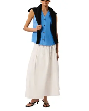 Whistles Laura Linen Tank - Blue