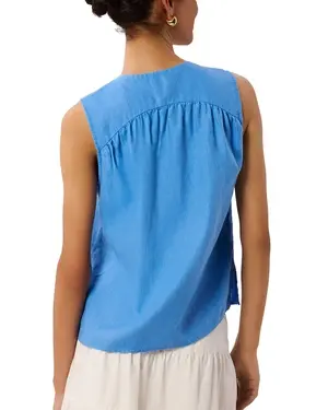 Whistles Laura Linen Tank - Blue