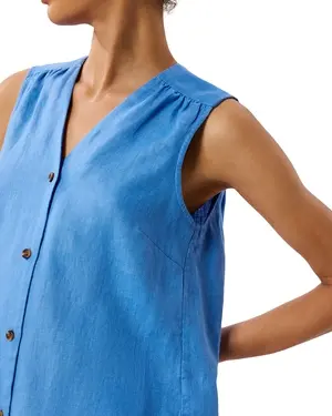 Whistles Laura Linen Tank - Blue