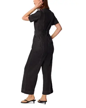 Whistles Denim Button-down Jumpsuit - Washed Black