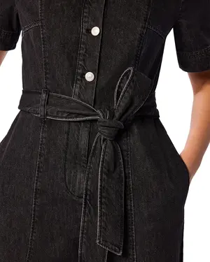 Whistles Denim Button-down Jumpsuit - Washed Black