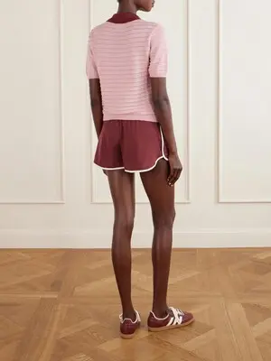 Varley Wren Cotton-blend Knitted Polo Sweater - Pink