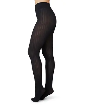 Swedish Stockings Alma Rib Tights - Black