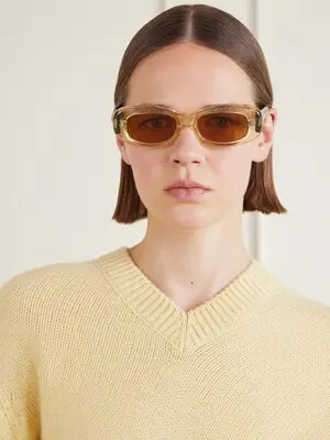 JACQUES MARIE MAGE Ann Oval-frame Sunglasses - Neutrals