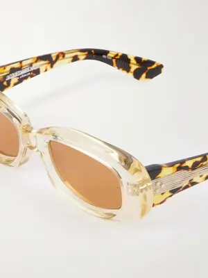 JACQUES MARIE MAGE Ann Oval-frame Sunglasses - Neutrals