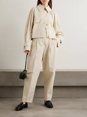 JOSEPH Paver Cotton-gauze Tapered Pants - Neutrals