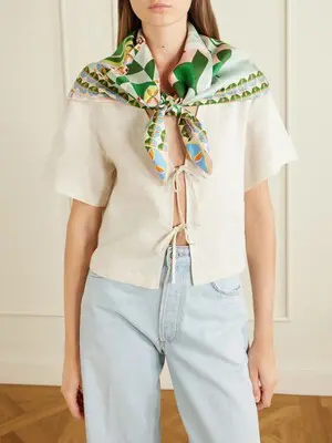 CRISTIANO MARCHELI Alessandra Printed Silk-twill Scarf