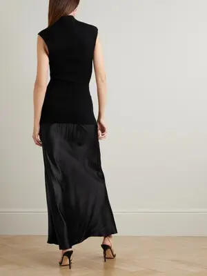 Christopher Esber Ribbed Cashmere And Silk-satin Maxi Dress