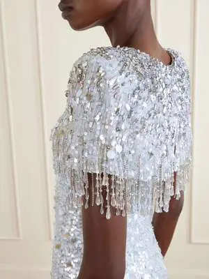 Jenny Packham Eugene Crystal-embellished Sequined Gown