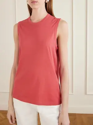 Another Tomorrow Organic Cotton-jersey Tank - Pink