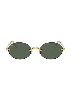 Ray-ban Oval Sunglasses In Acetate - Gold