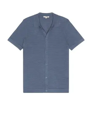 Onia Drop Needle Button Up Shirt In Slate