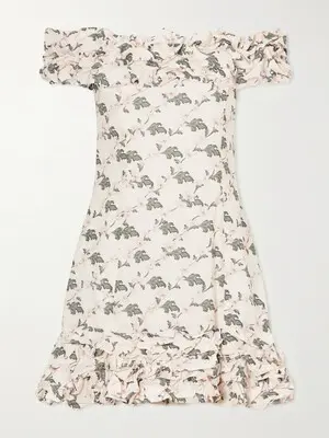 Agua Bendita Floral-printed Cotton Mini Dress - Multi
