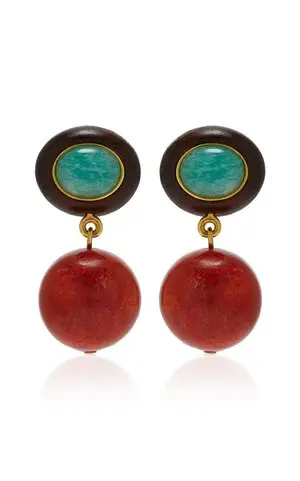LIZZIE FORTUNATO Laurel Gold-plated Stone Earrings