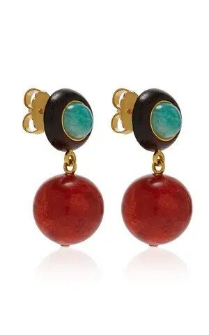 LIZZIE FORTUNATO Laurel Gold-plated Stone Earrings