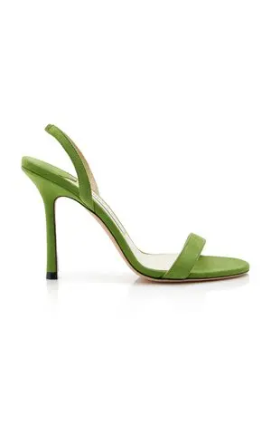JIMMY CHOO Jimmy Choo Suede Slingback Sandals Green