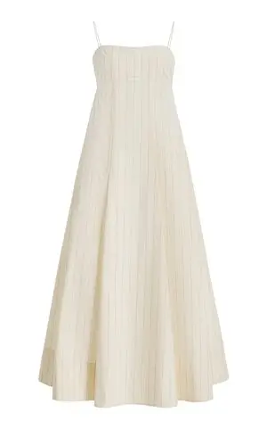 ST. AGNI Everyday Pleated Midi Dress - Ivory