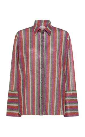 Oseree Oseree Lolita Striped Metallic Shirt Multi