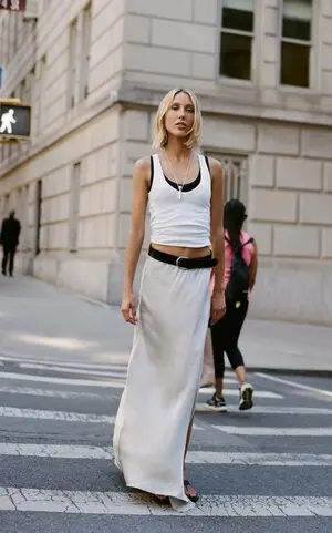 ALL THREE Alex Silk Maxi Skirt
