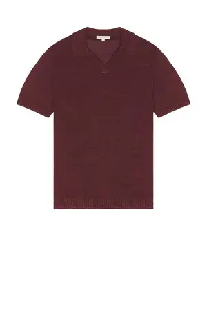 Onia Silk Linen Johnny Polo In Wine - Port Wine